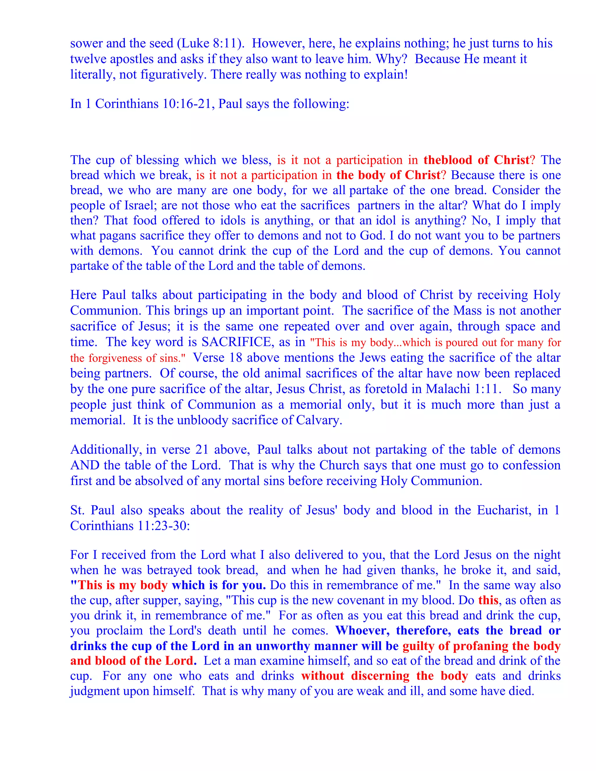 The eucharist | DOCX