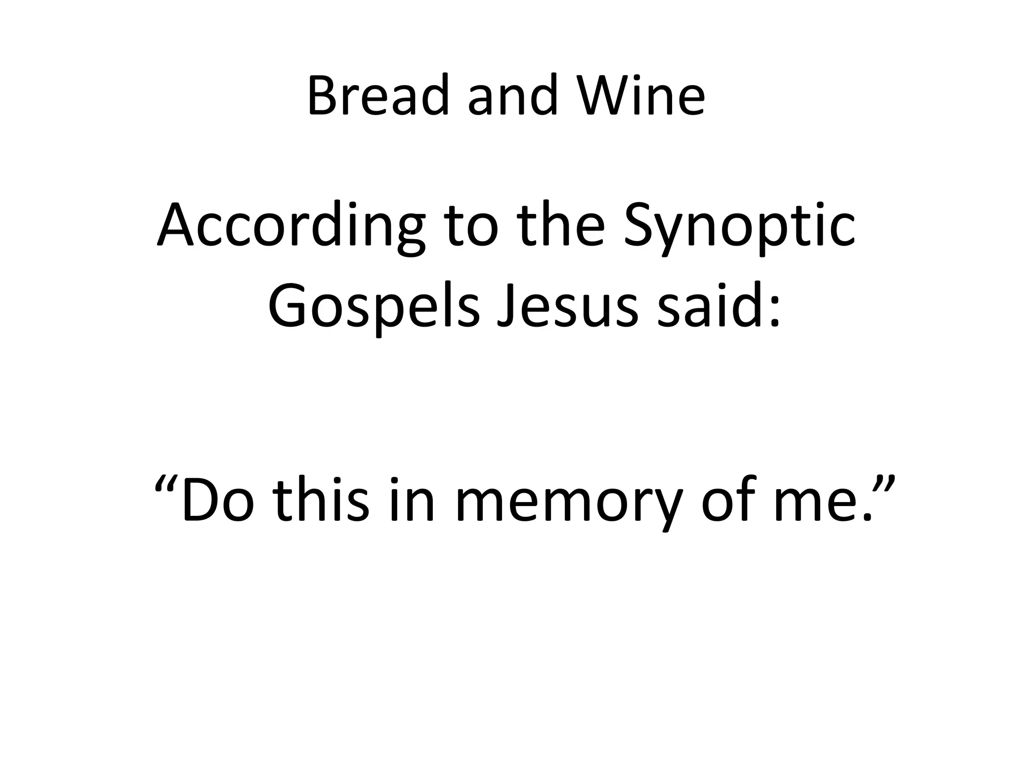 The Eucharist - A Short Course for Catechists | PPTX