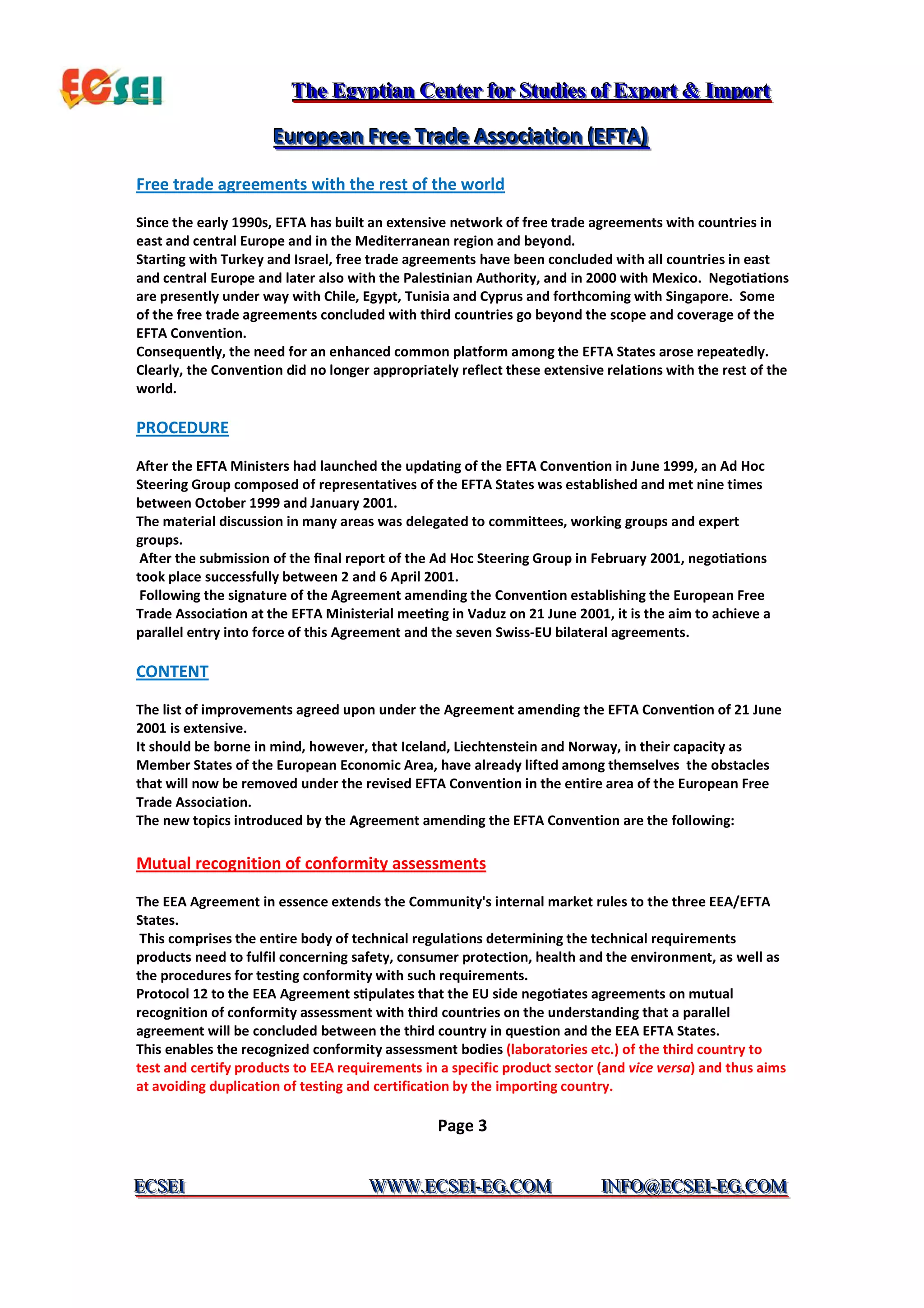 The European free trade association (EFTA) | PDF