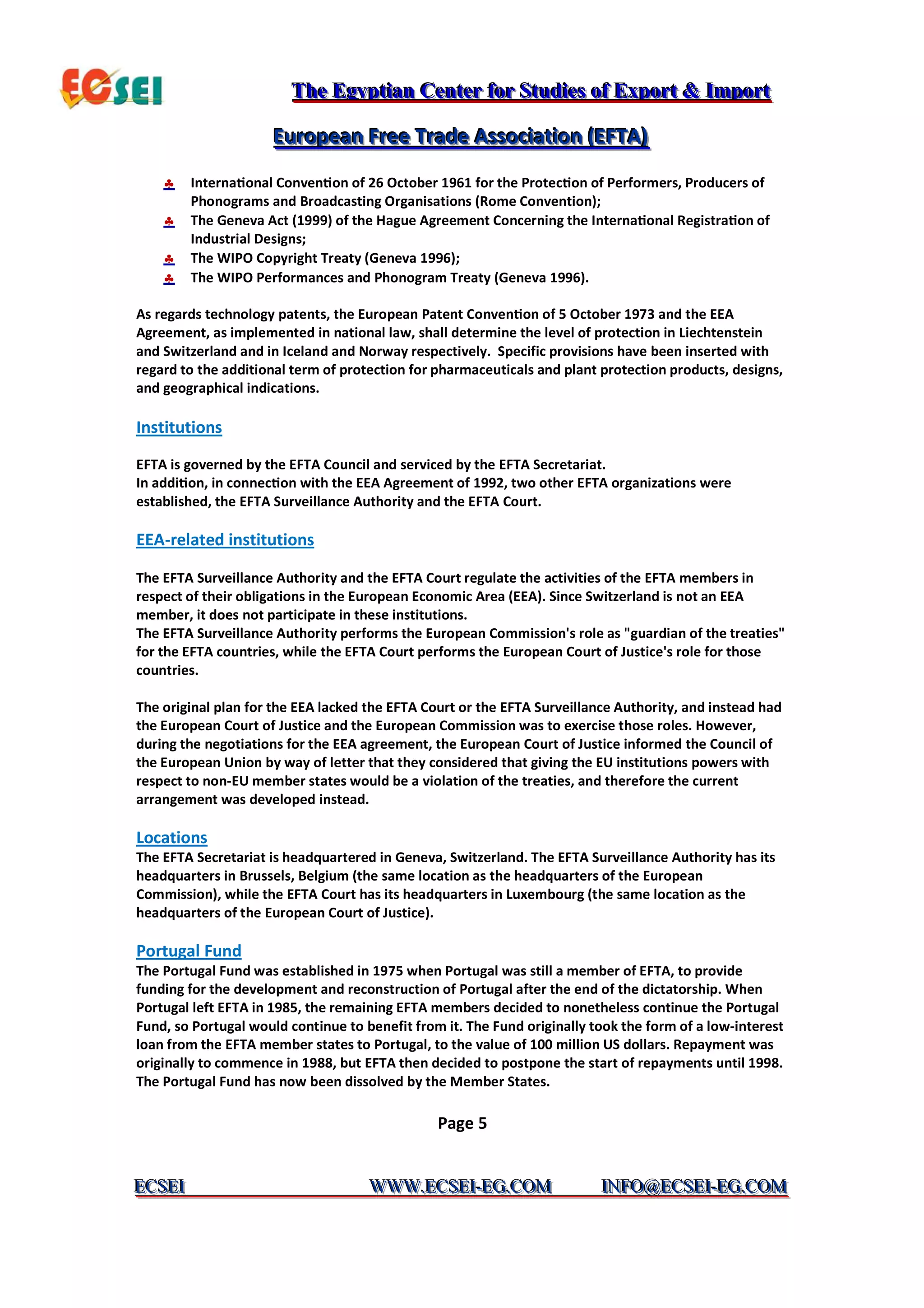 The European free trade association (EFTA) | PDF