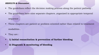 The European guidelines on management of major bleeding and ...