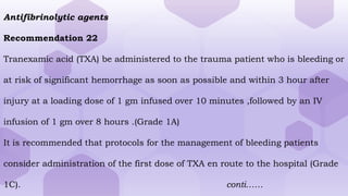 The European guidelines on management of major bleeding and ...