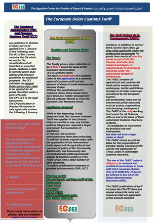 The european union customs tariff taric | PDF