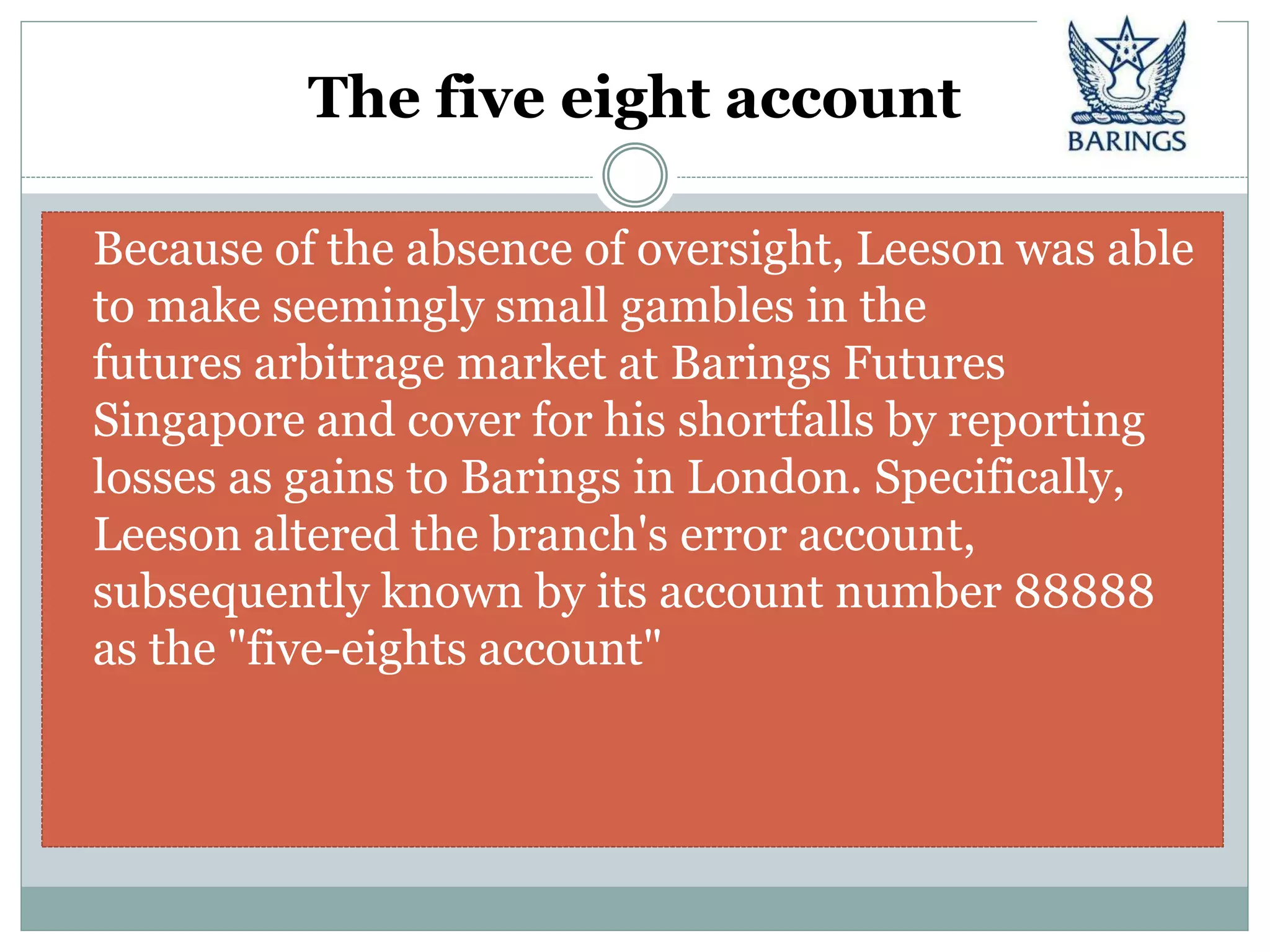 The event of barings bank collapse | PPTX