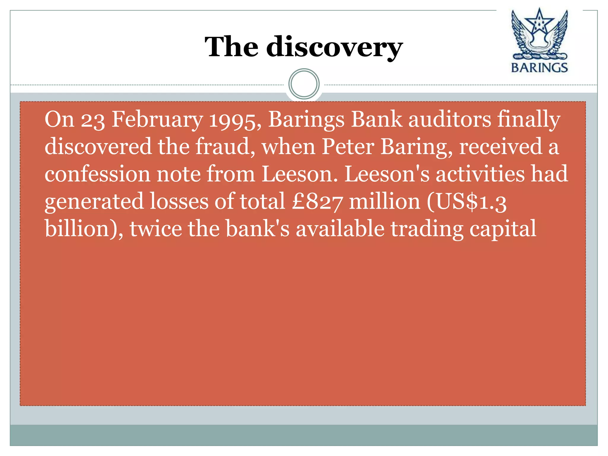 The event of barings bank collapse | PPTX