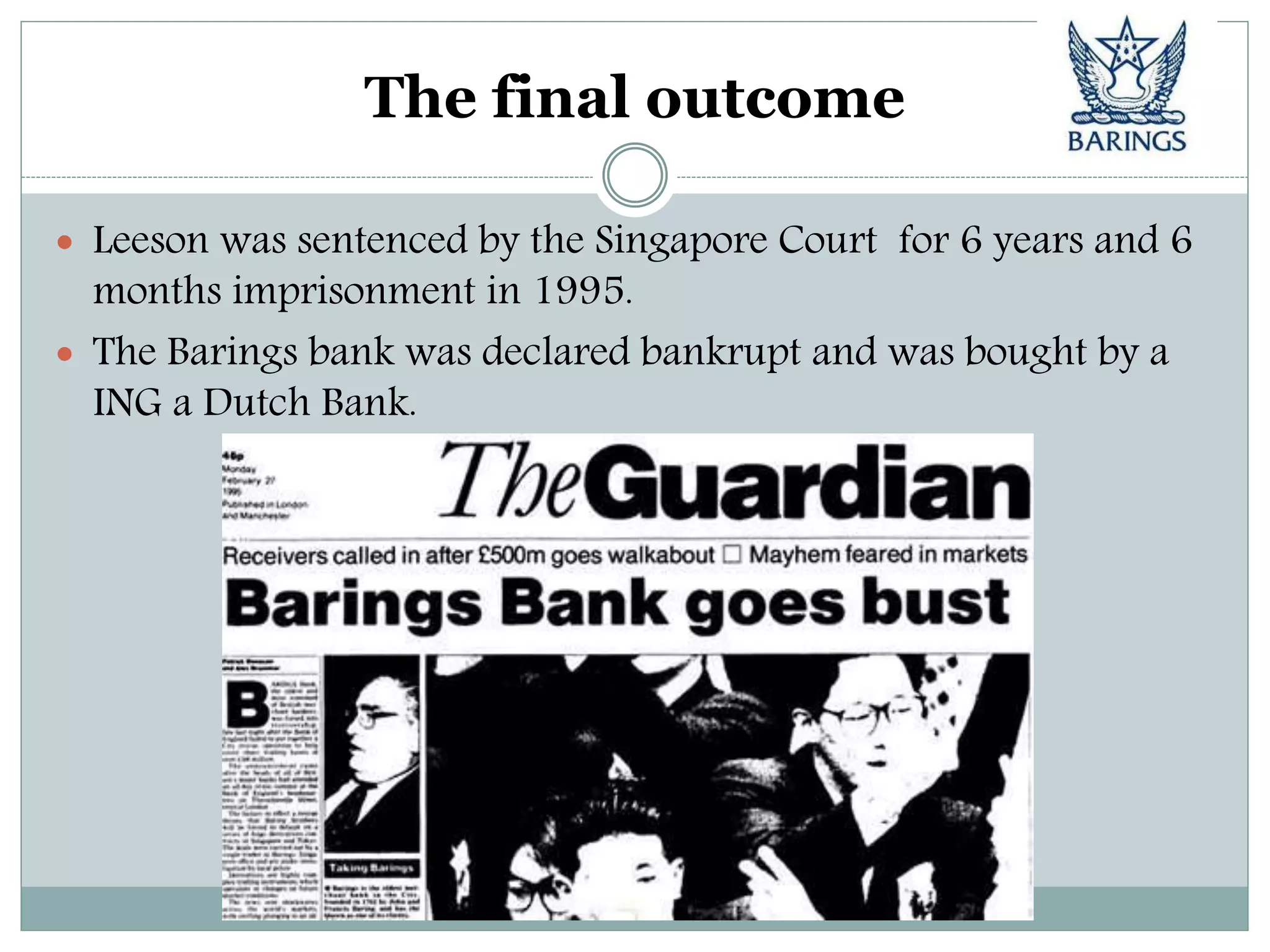 The event of barings bank collapse | PPTX