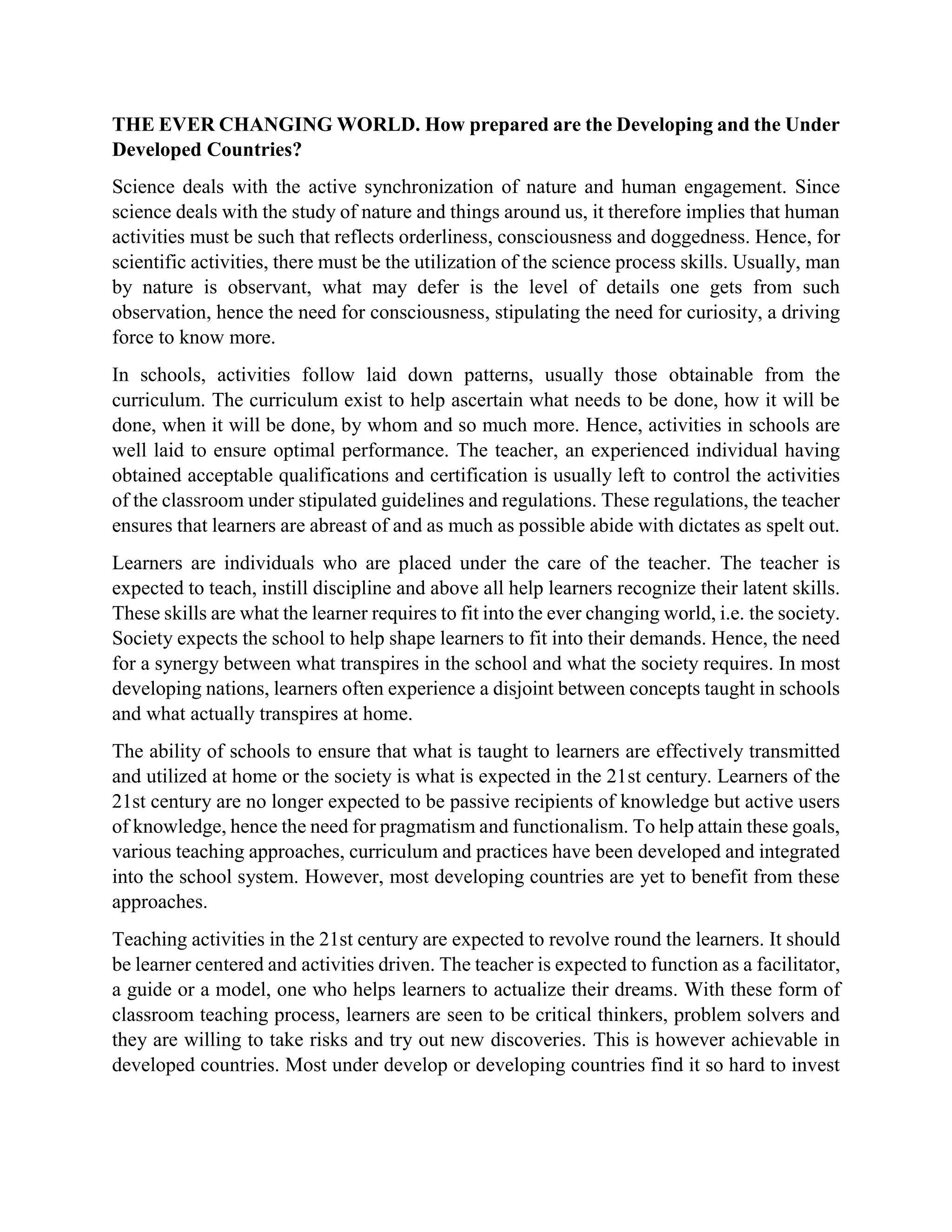 The ever changing world | PDF