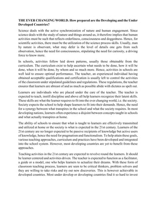 The ever changing world | PDF