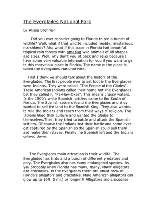 The Everglades National Park | DOC