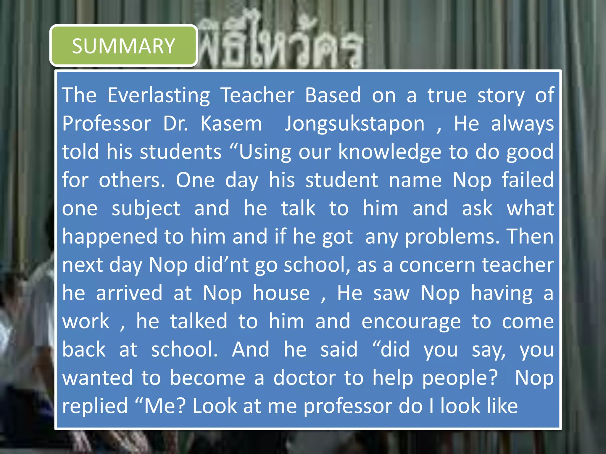 The everlasting teacher | PPTX