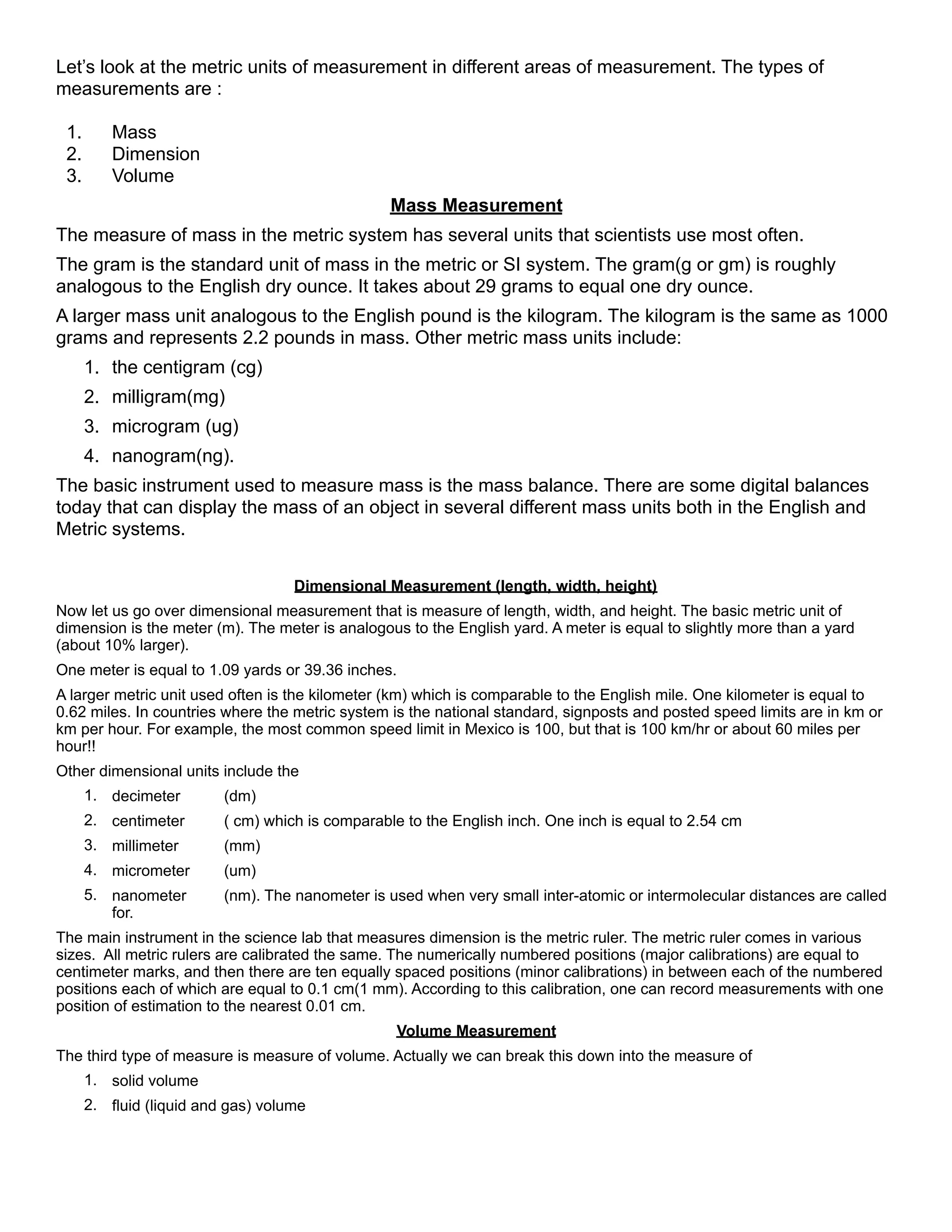 The everyday metric system | PDF