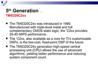 The evolution of TMS, family of DSP\'s | PPT