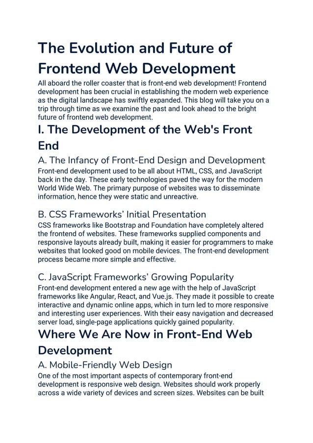 The Evolution and Future of Frontend Web Development.pdf | Web ...