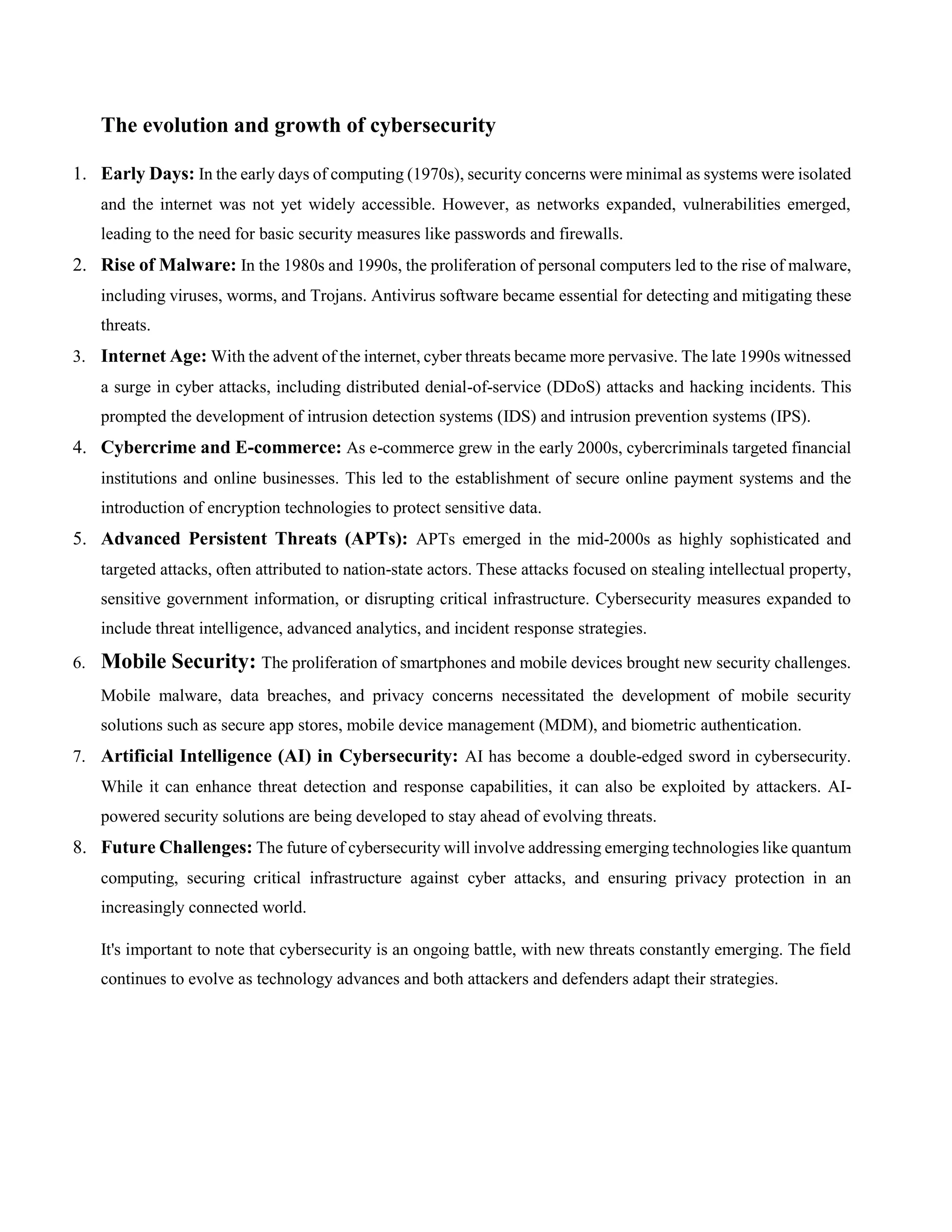The evolution and growth of cybersecurity.docx