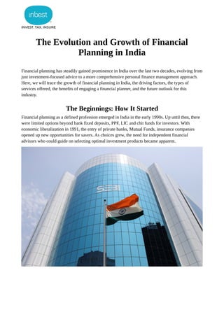 The Evolution and Growth of Financial Planning in India | PDF