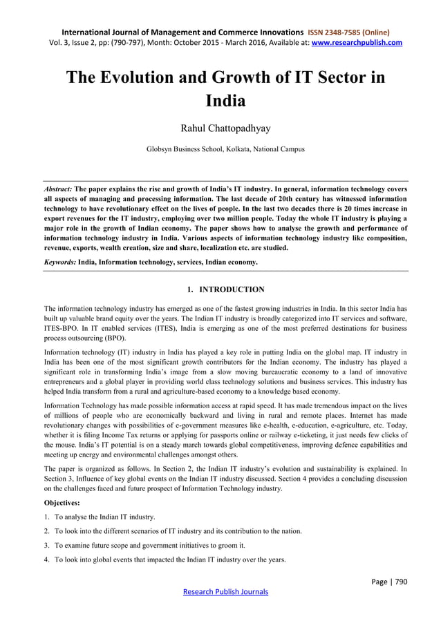 The evolution and growth of it sector in india | PDF