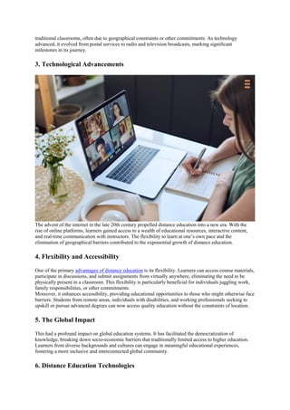 The Evolution and Impact of Distance Education | PDF