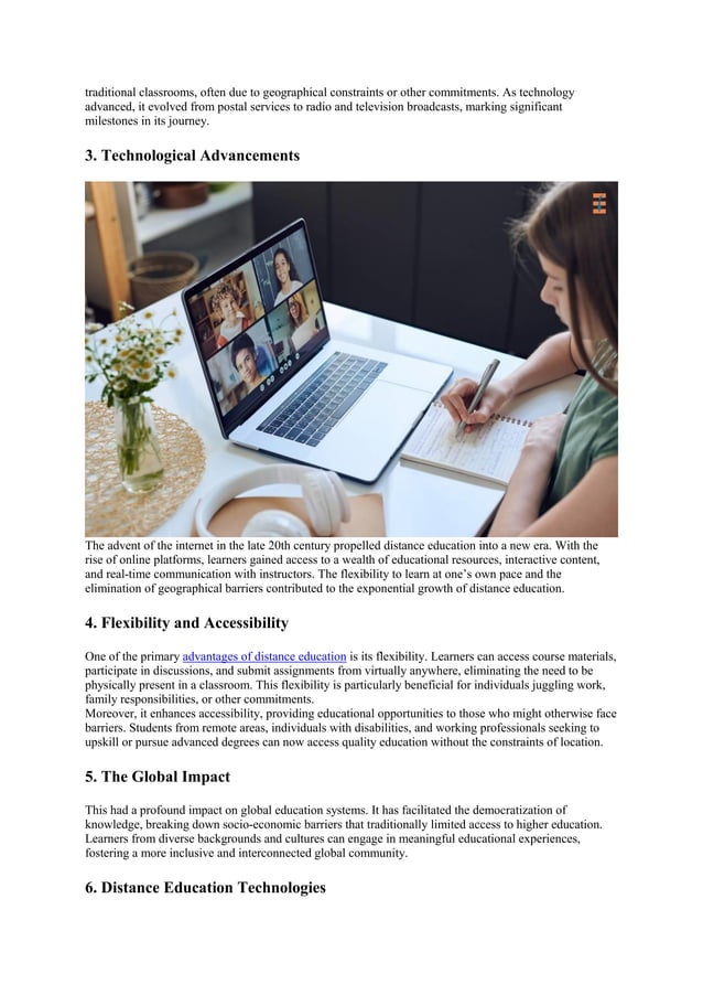 The Evolution and Impact of Distance Education | PDF