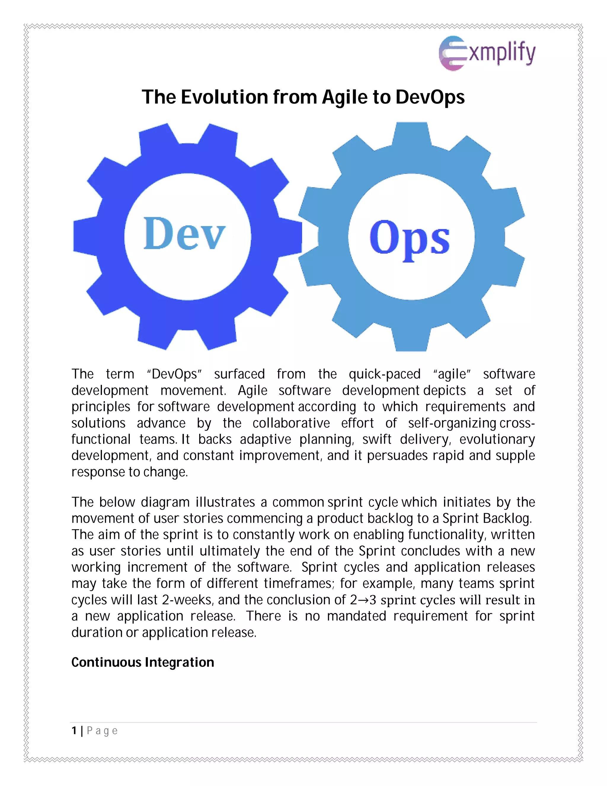 The Evolution From Agile To Devops Pdf