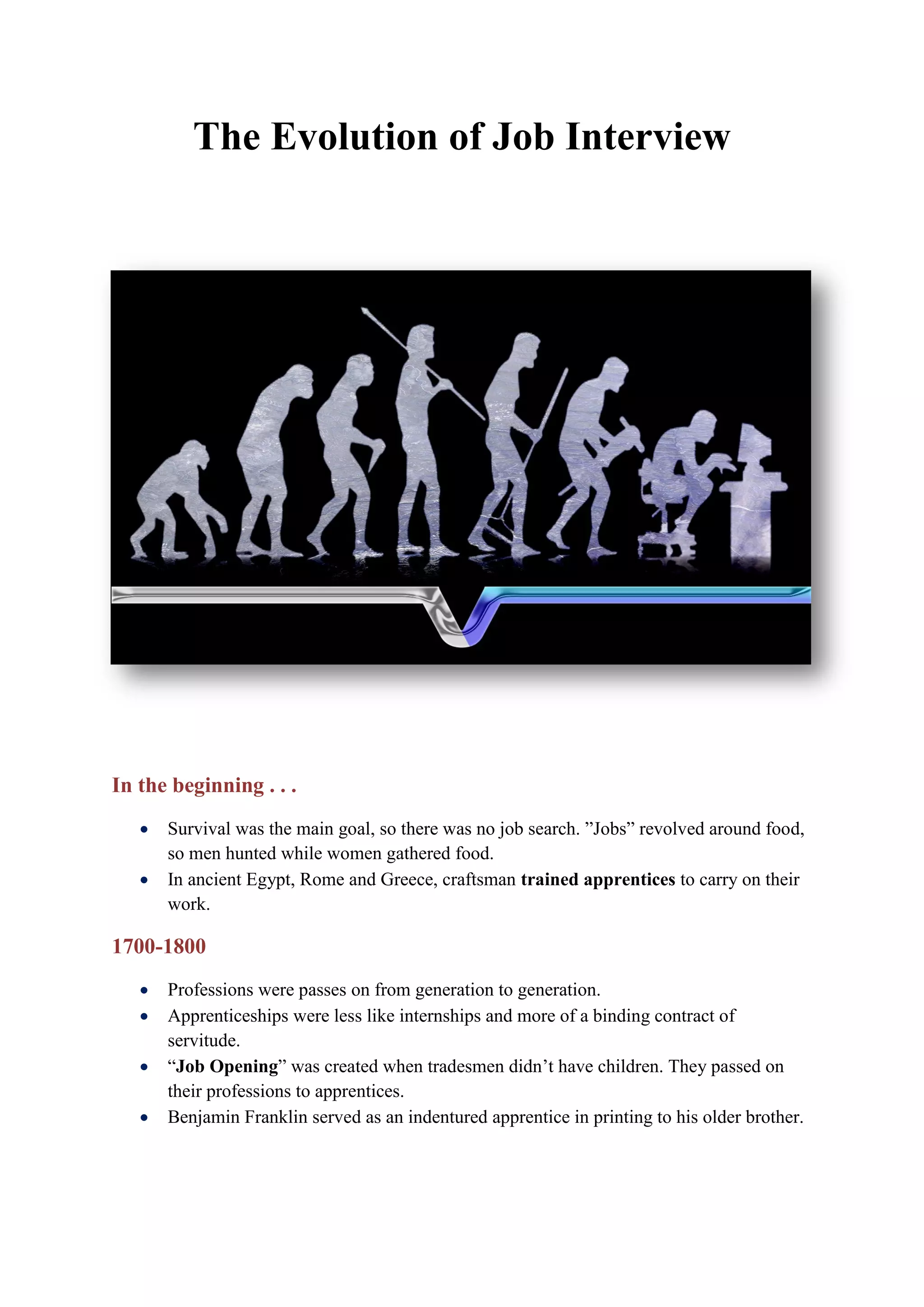 The Evolution of Job Interviews | PDF