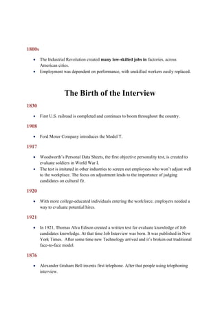 The Evolution of Job Interviews | PDF