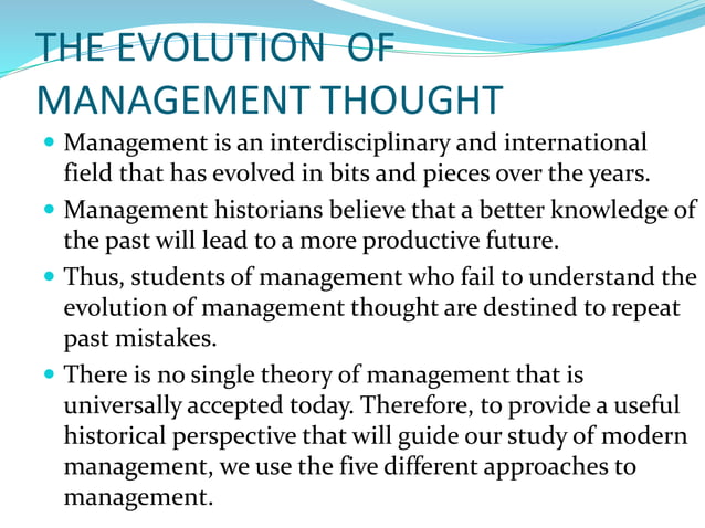 The evolution management of thought lesson | PPT