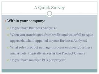 The Evolution Of Agile Business Analystv2 | PPTX