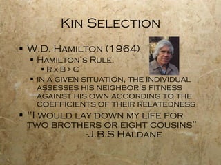 From Molecules to Morality: The Evolution Of Altruism | PPT