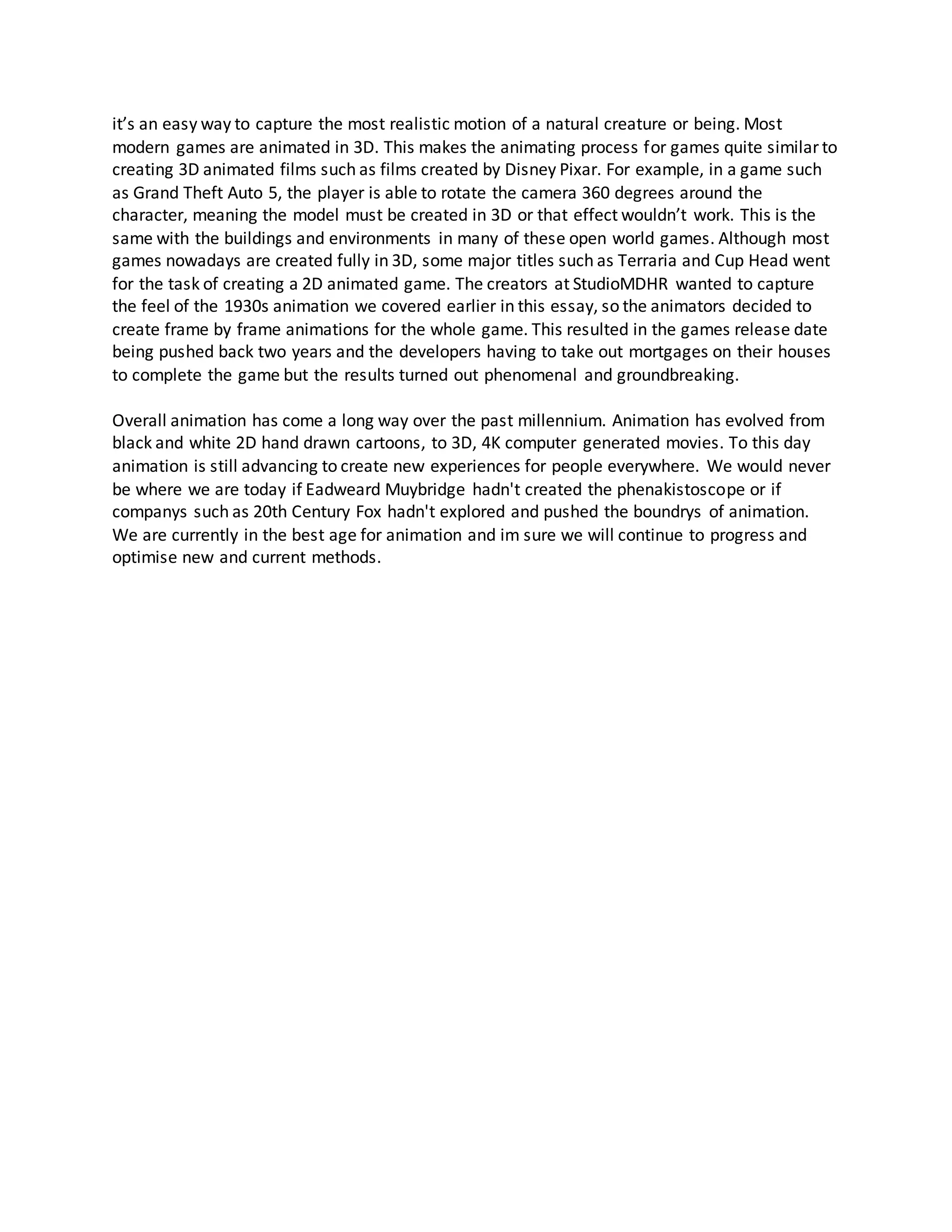 The evolution of animation | DOCX