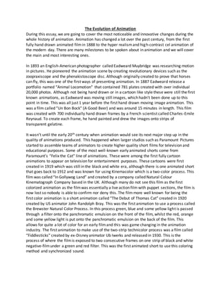 The evolution of animation | DOCX