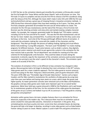 The evolution of animation | DOCX