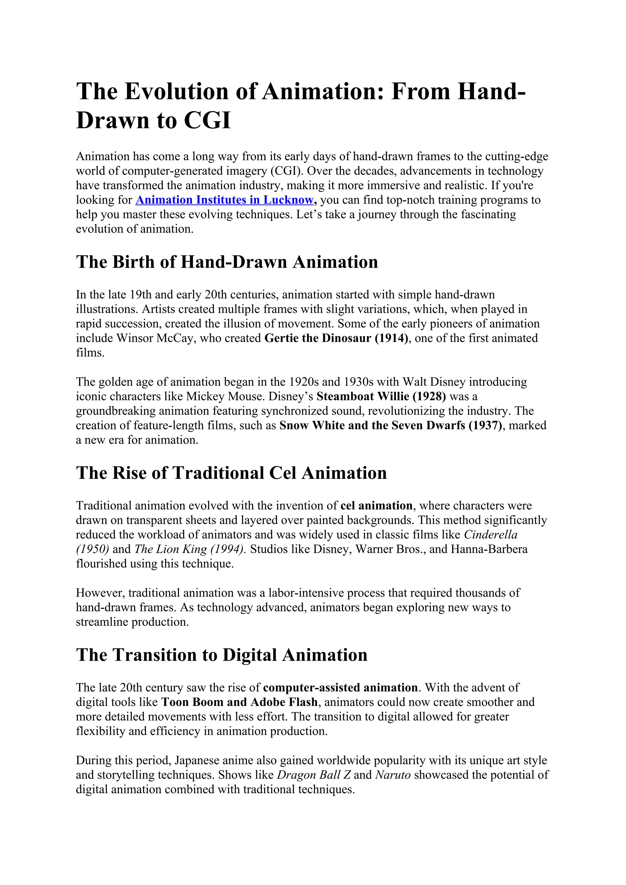 The Evolution of Animation : Anipixart Animation | PDF