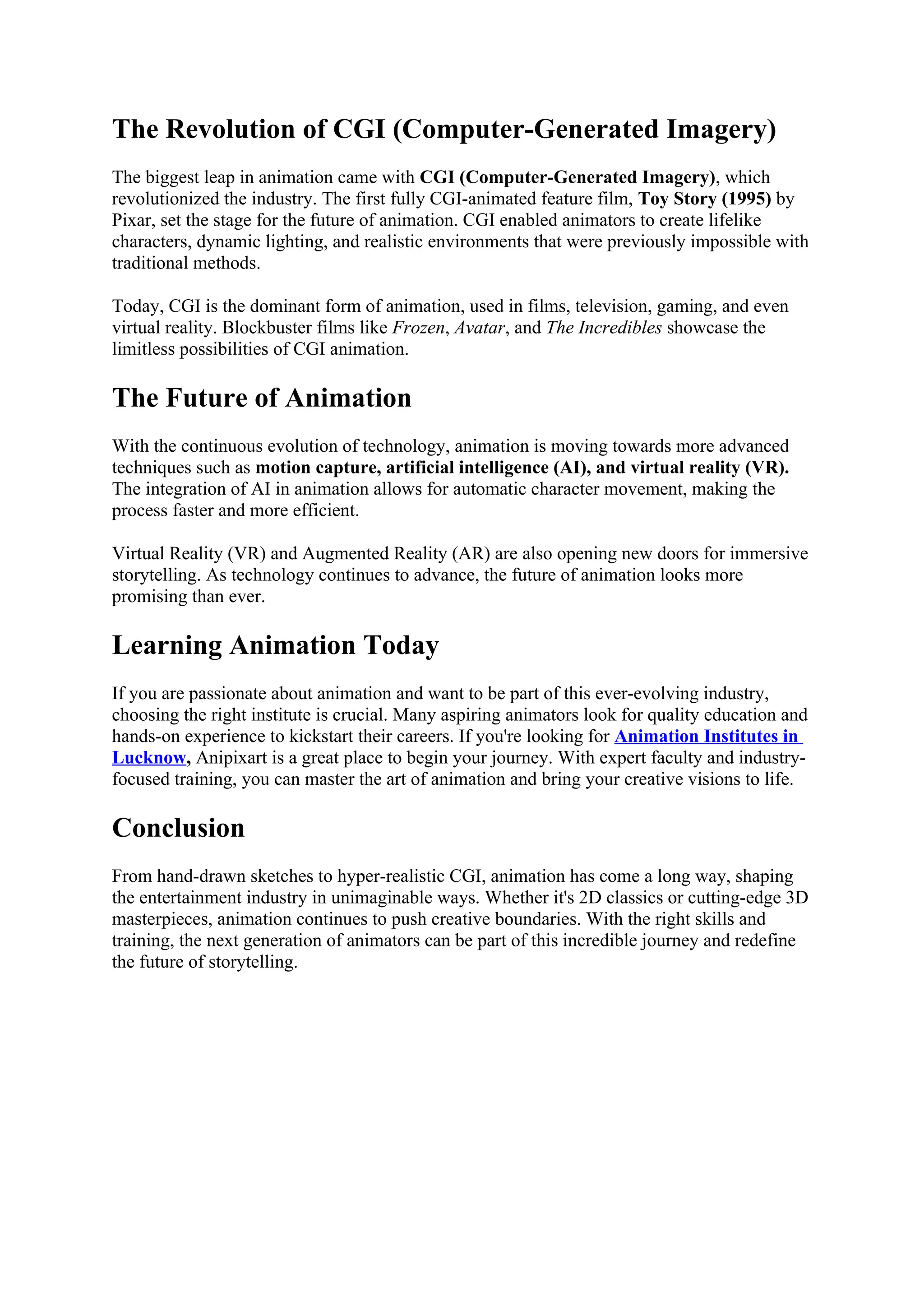 The Evolution of Animation : Anipixart Animation | PDF