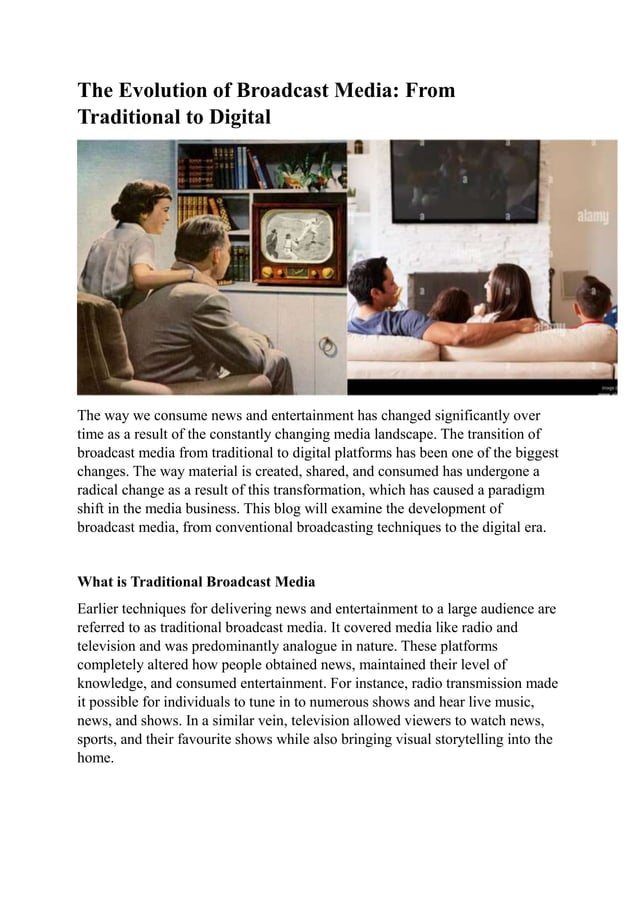The Evolution of Broadcast Media.docx | History | Genres