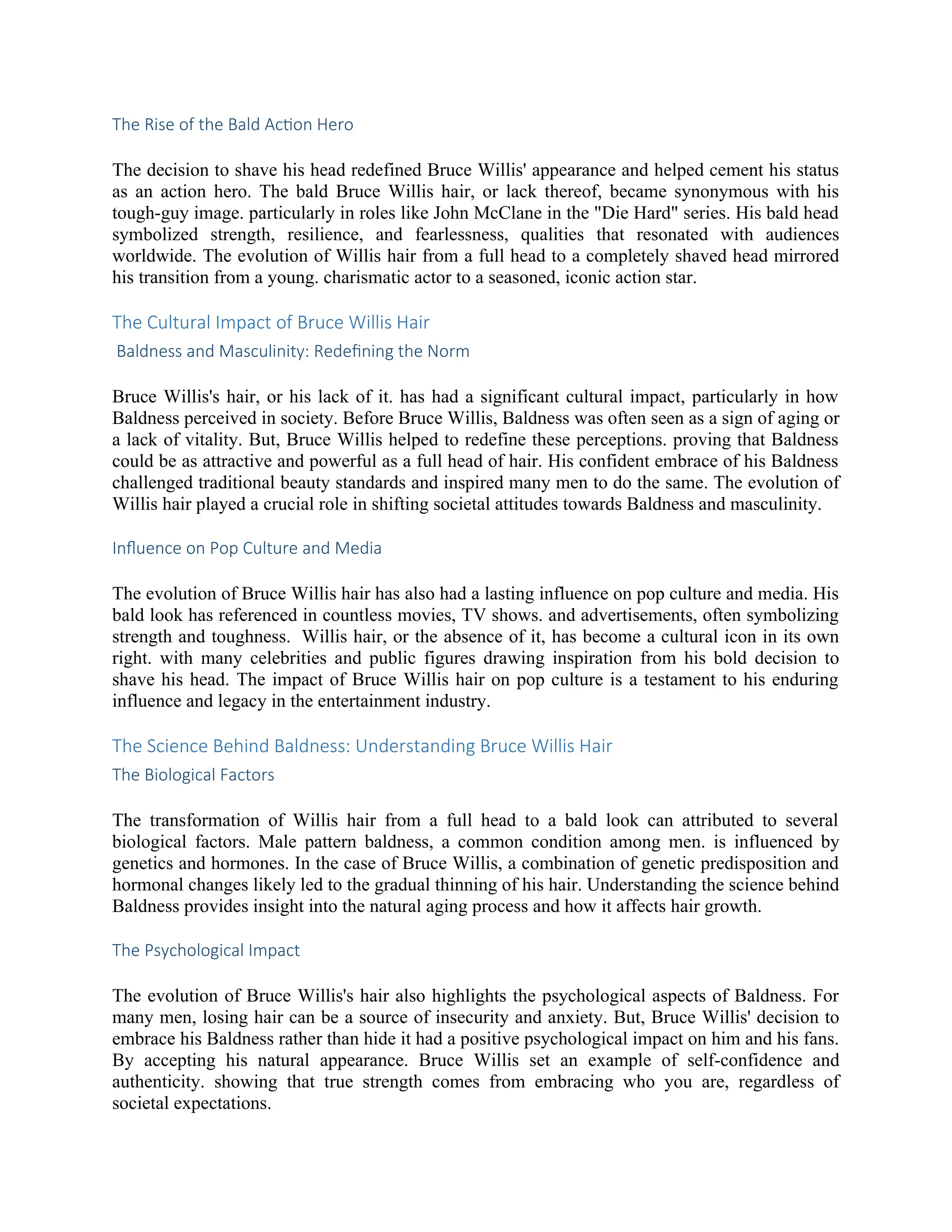 The Evolution of Bruce Willis Hair: A Journey Through Iconic Styles | DOCX