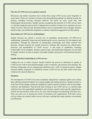 The Evolution of CAWI Surveys How Sample Junction Leads the Way | PDF