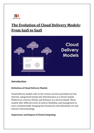 The Evolution of Cloud Delivery Models: From Iaas to Saas | PDF