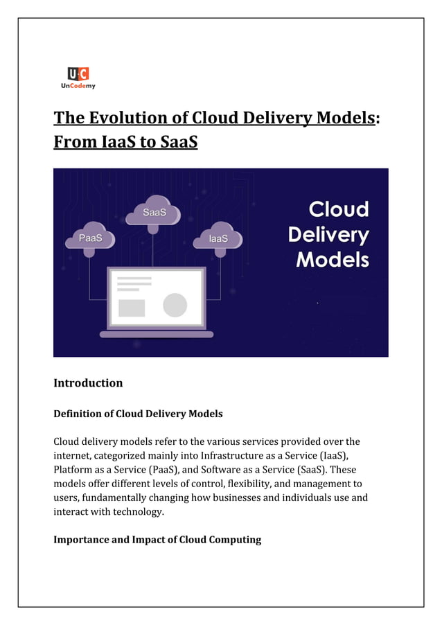 The Evolution of Cloud Delivery Models: From Iaas to Saas | PDF