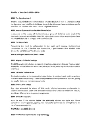The Evolution of Credit Card Processing | PDF | Credit Cards | Personal ...