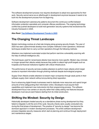The Evolution of Cybersecurity in Software Development for 2025 | PDF