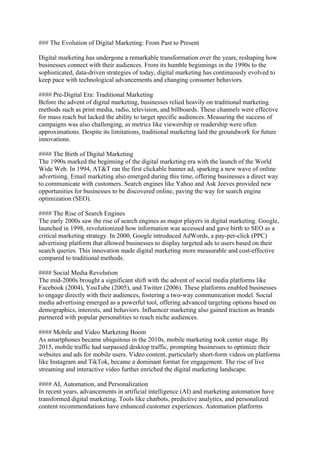 The Evolution of Digital Marketing From Past To Present | PDF
