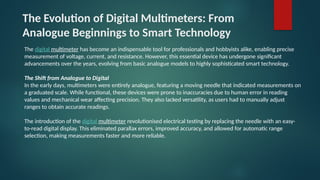 The Evolution of Digital Multimeters From Analog Beginnings to Smart ...