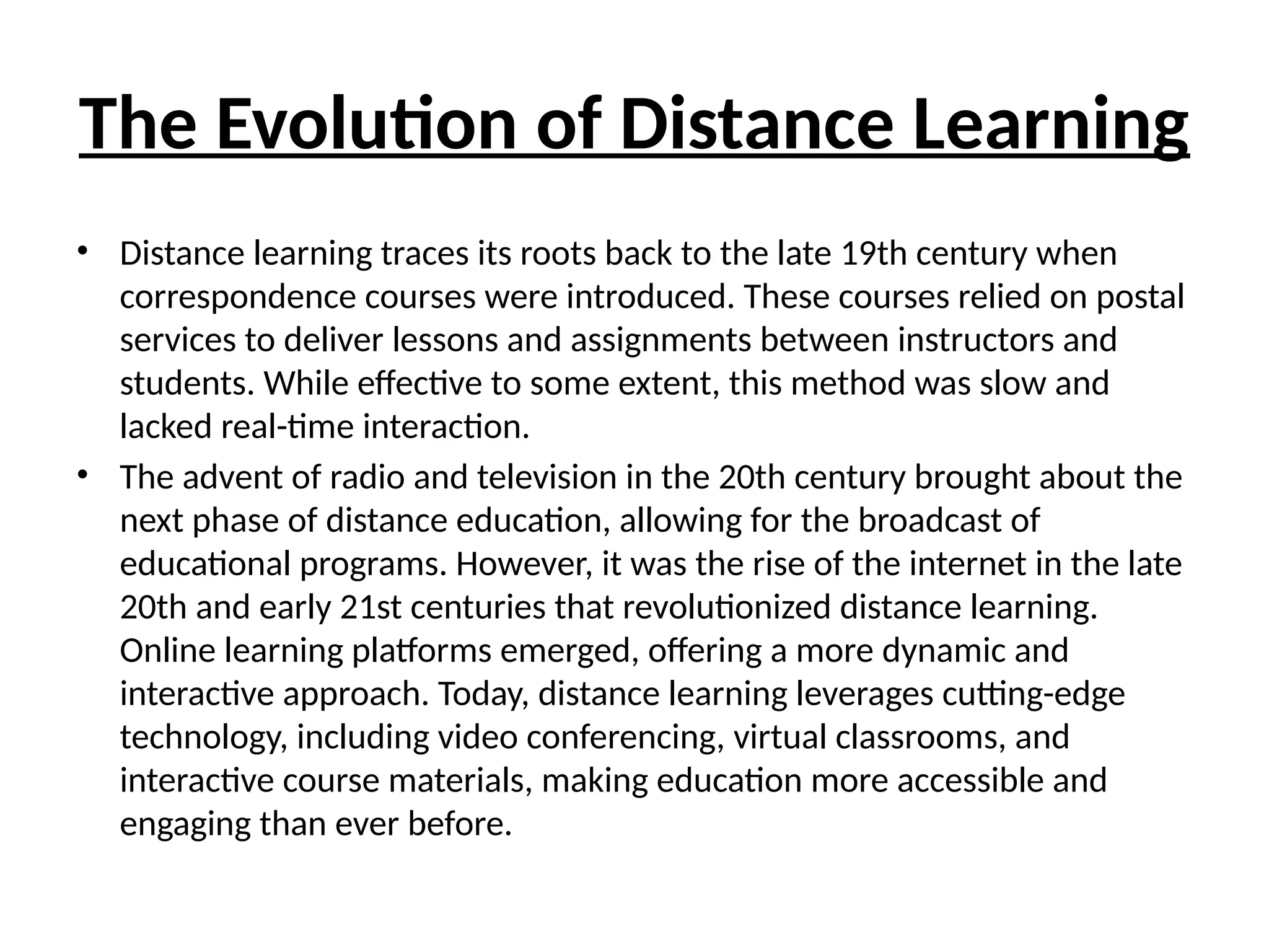 The Evolution of Distance Learning mmmmm | PPT