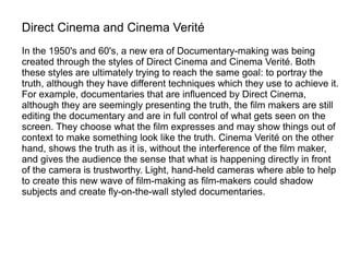 The Evolution of Documentary | ODP