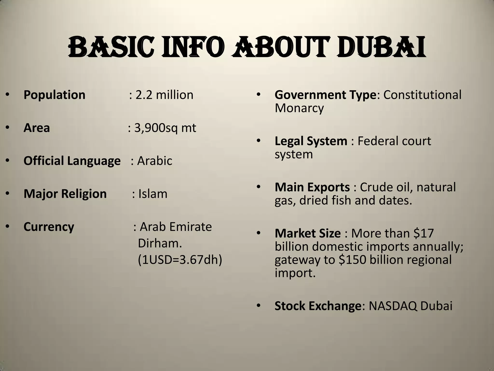 The evolution of DUBAI | PPT