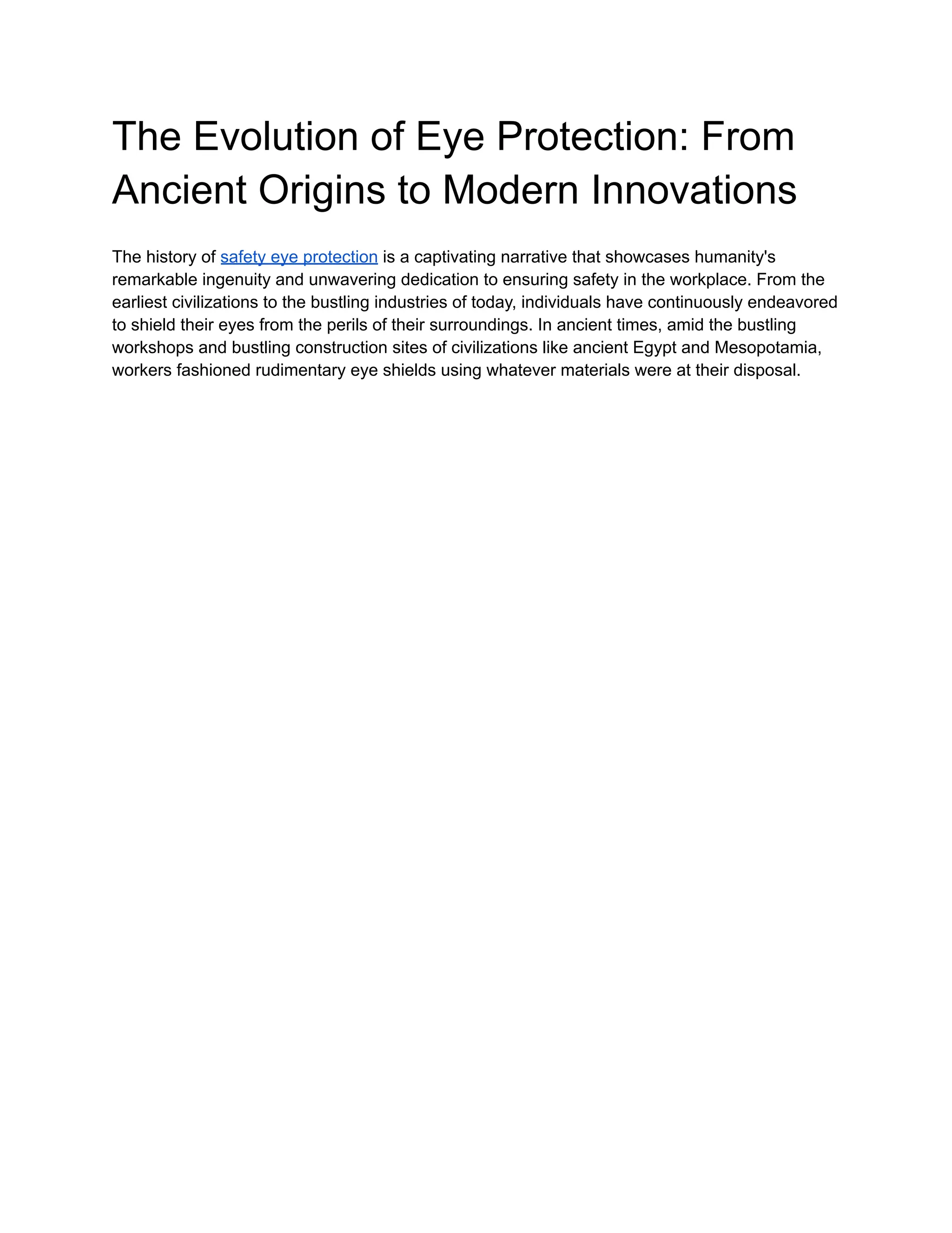 The Evolution of Eye Protection_ From Ancient Origins to Modern ...