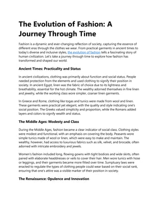 The Evolution of Fashion Article .docx