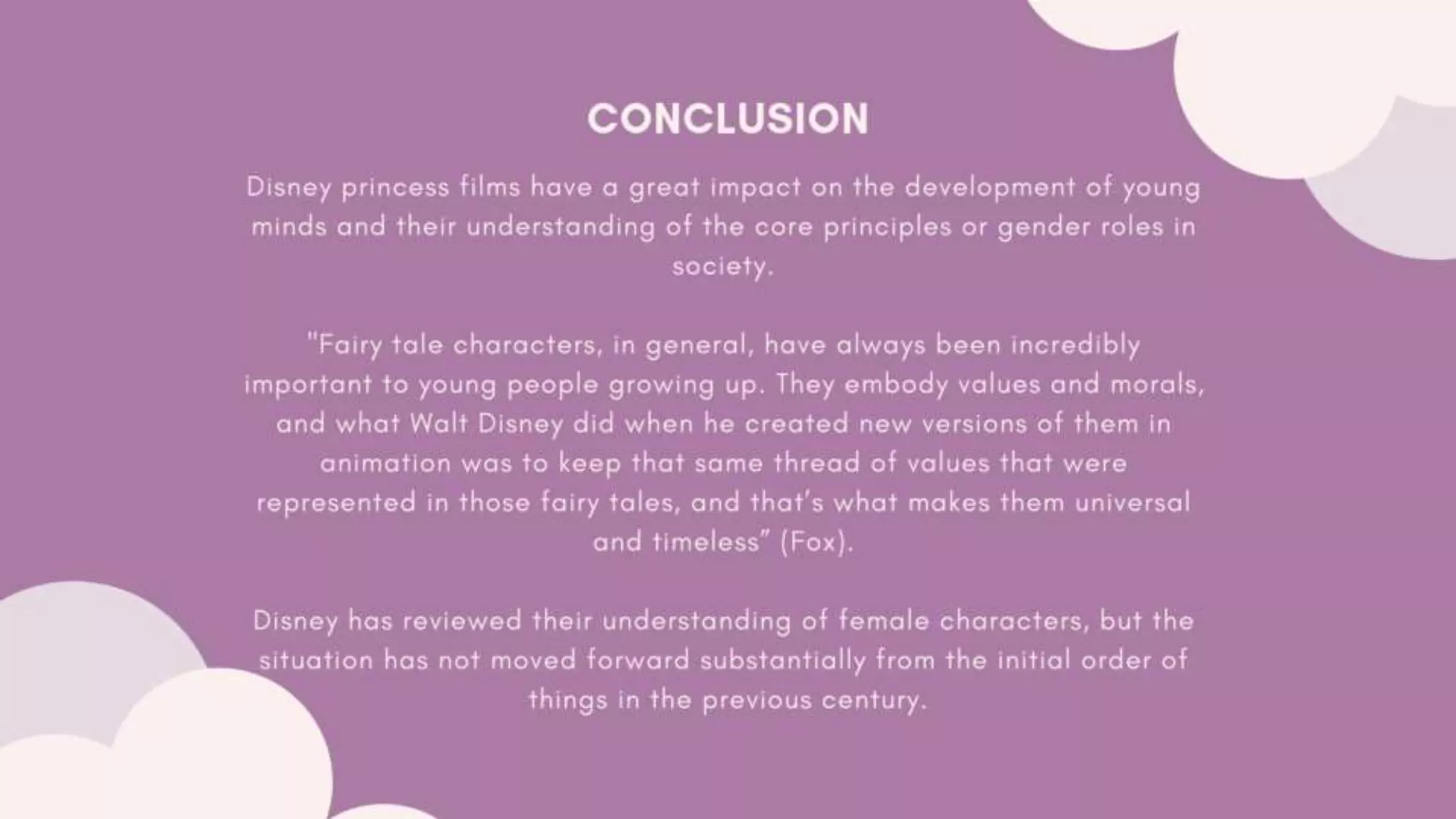 The Evolution of Female Representation in Disney Princess Films | PPTX