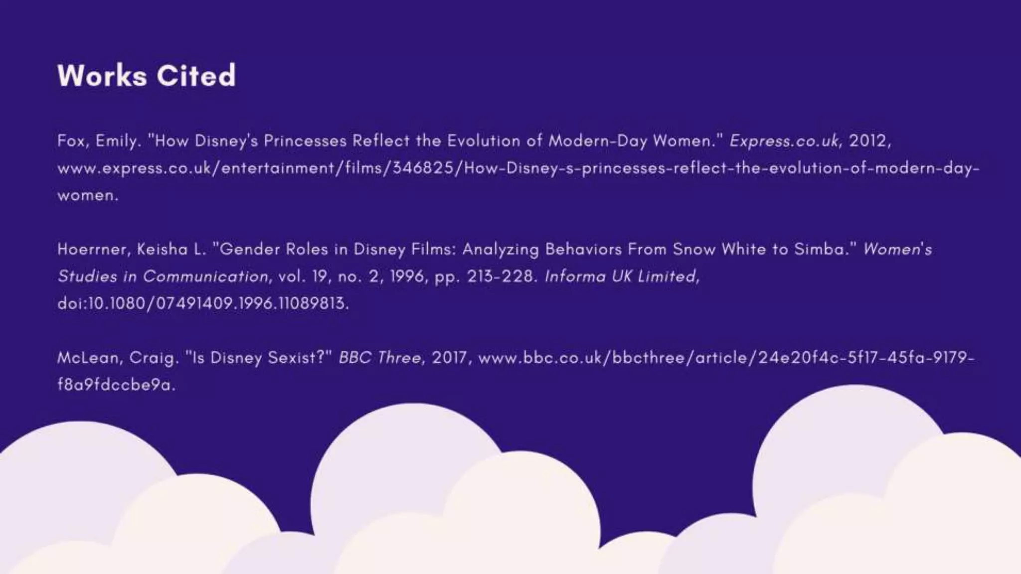 The Evolution of Female Representation in Disney Princess Films | PPTX