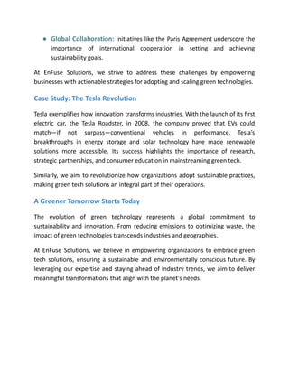 The Evolution Of Green Technology: A Journey To A Sustainable Future | PDF